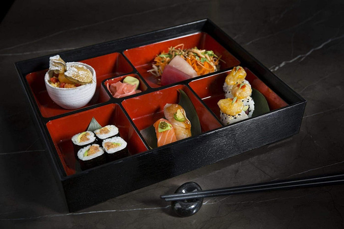 12 Pack Red and Black Japanese Traditional Plastic Lacquered Lunch ...