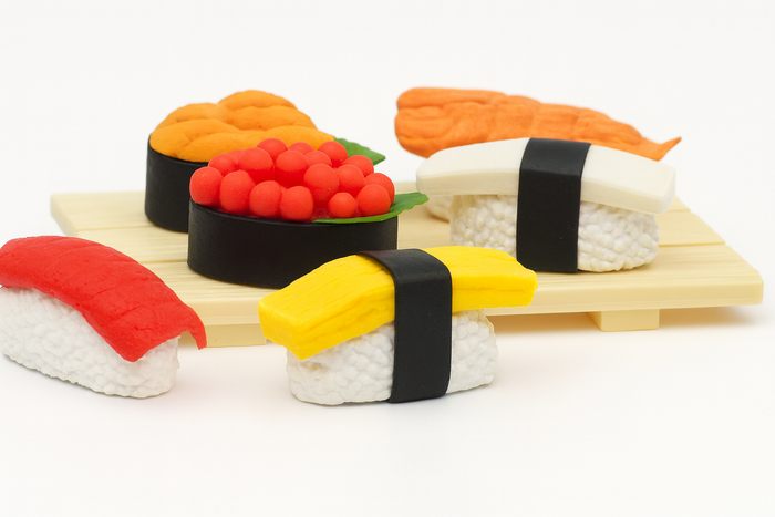 Iwako Japanese Puzzle Eraser Set – Sushi Assortment, 6 Pieces, Made in ...