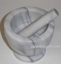 Marble Grinder Mortar Pestle Suribachi Surikogi 4in - Japan Bargain Inc