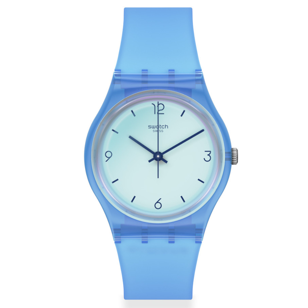 Swatch Swan Ocean Blue Dial Blue Silicone Strap Watch GS165