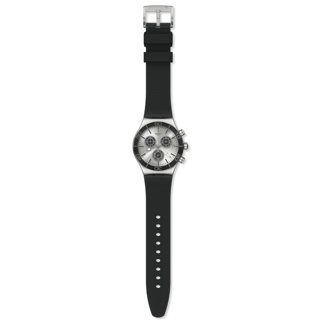 Swatch Great Outdoor Chronograph Black Strap Watch YVS486