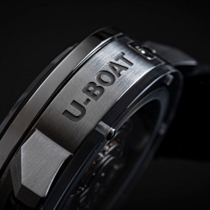 U-Boat Automatic Classico Black Dial Leather Strap Watch U8893