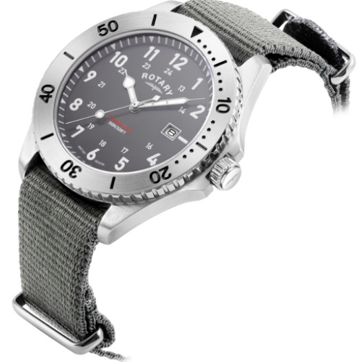 Rotary Commando Men's Sapphire NATO Strap Watch GS05475/48