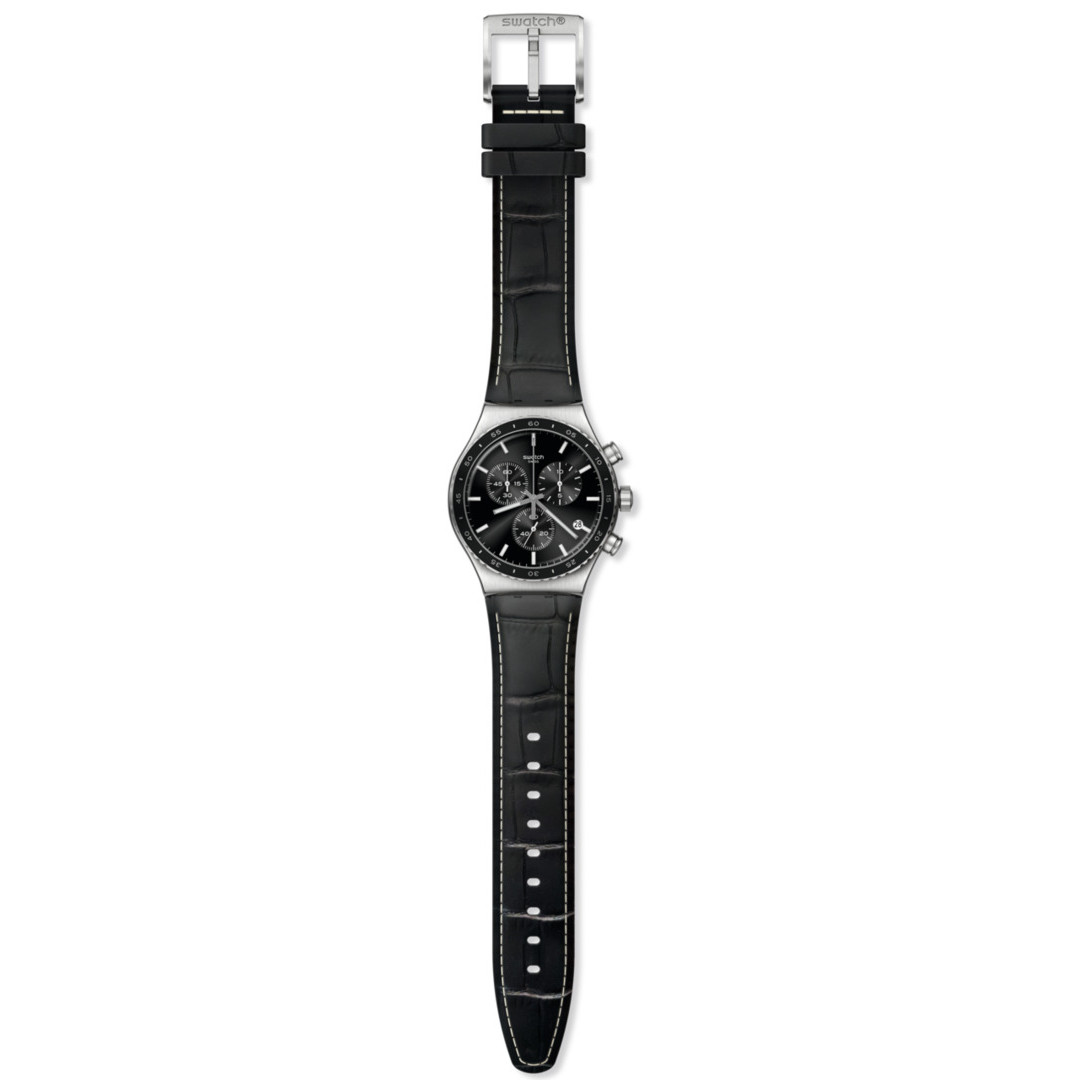 Swatch Carbonium Dream Chronograph Strap Watch YVS495