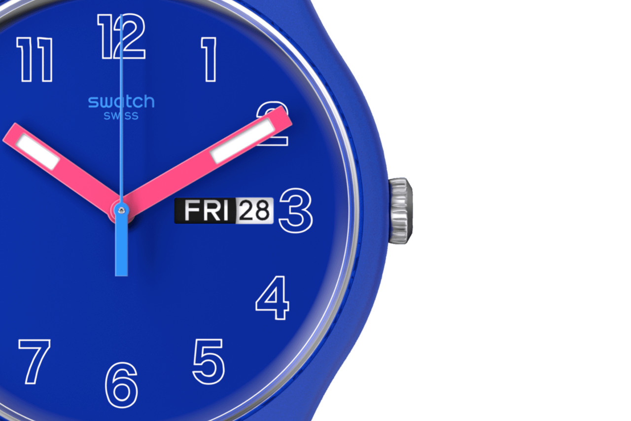 Swatch Cobalt Disco New Gent Silicone Strap Watch SO29N705