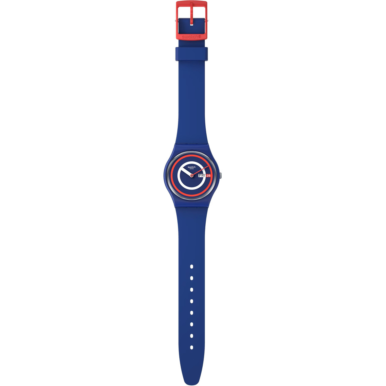 Swatch Blue to Basics Biosourced Silicone Strap Watch SO28N703