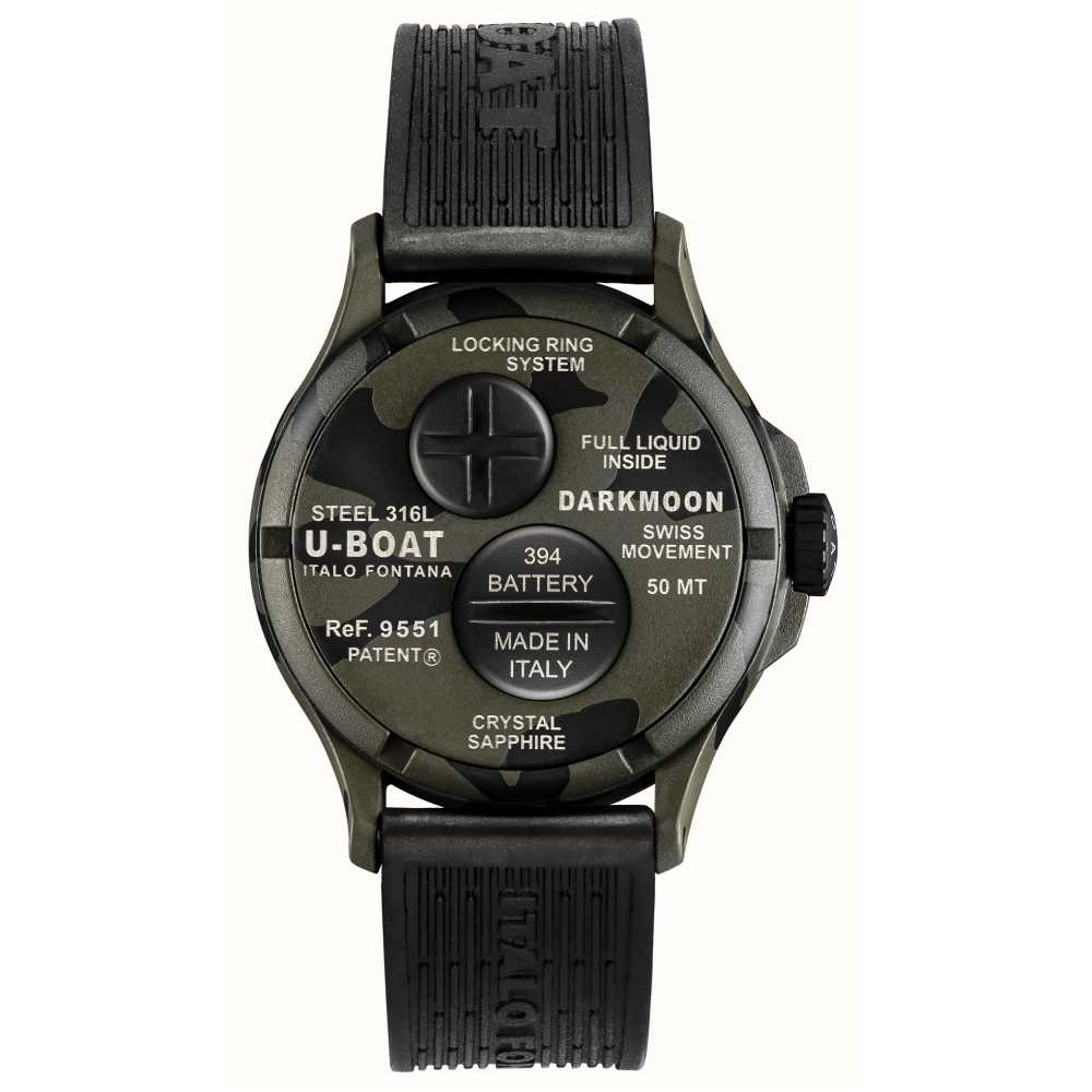 U-Boat Darkmoon Camouflage Grey Curve 40mm Dial Watch 9551