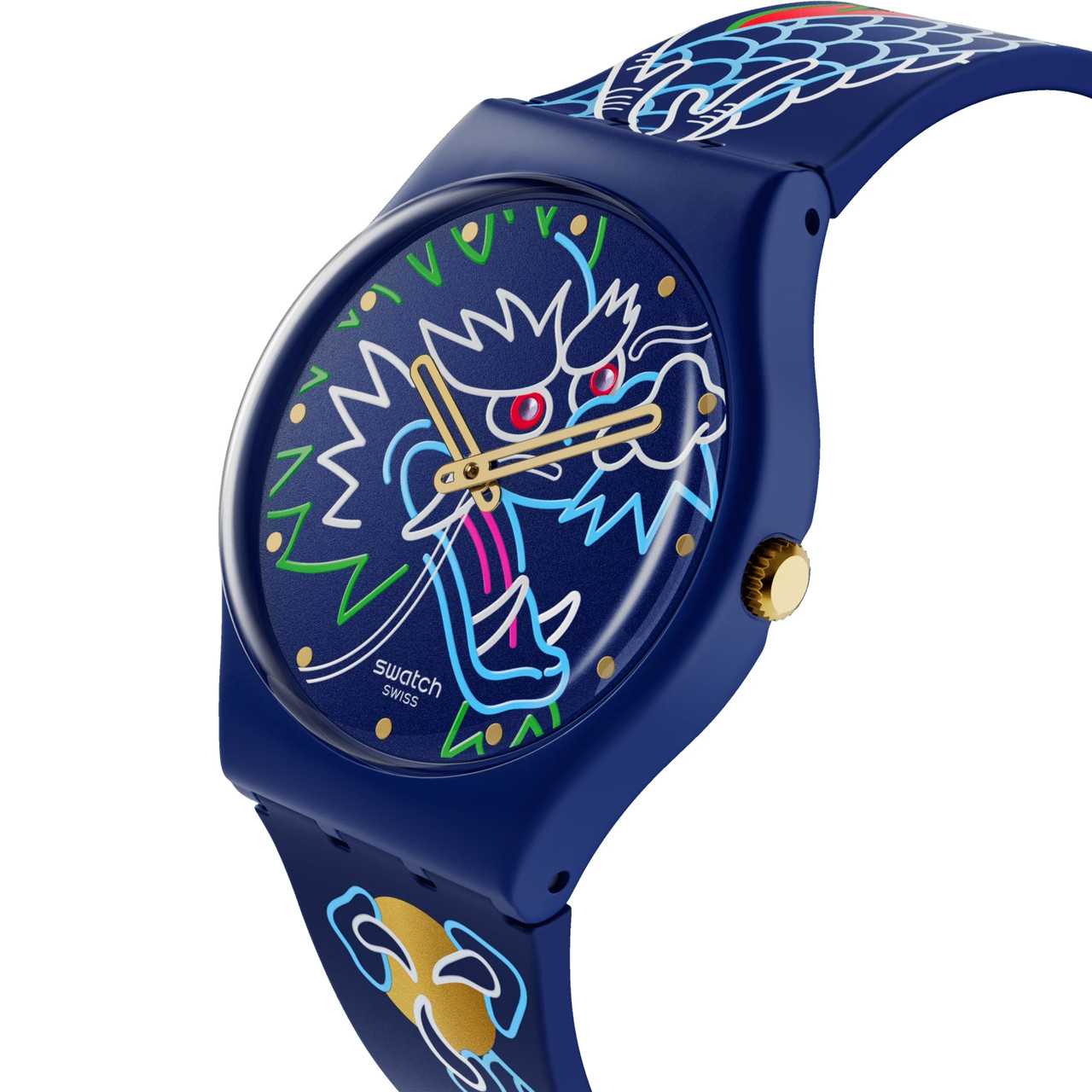 Swatch Dragon in Waves Watch Year of the Dragon Quartz SO28Z125