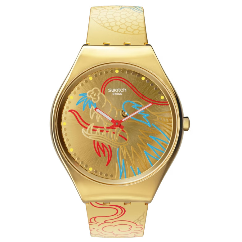 Swatch Dragon in Gold Watch Year of the Dragon Quartz SYXZ104