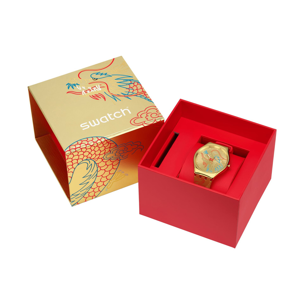 Swatch Dragon in Gold Watch Year of the Dragon Quartz SYXZ104