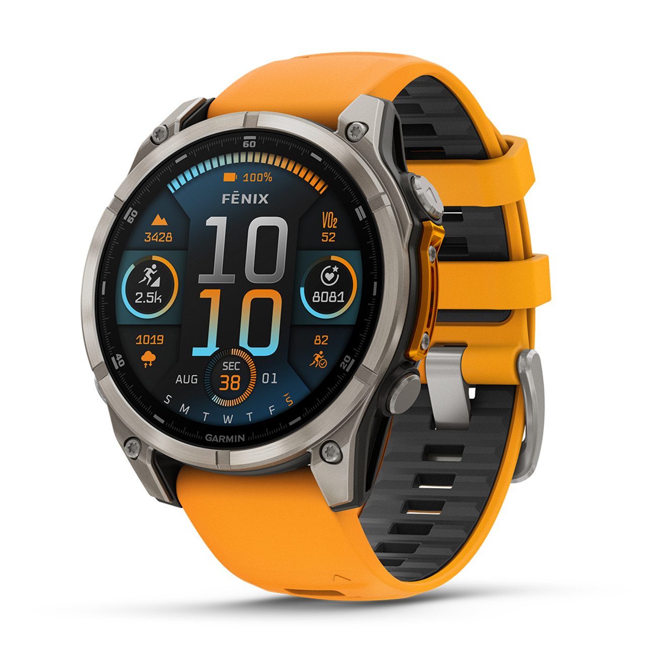 Garmin Fenix 8 AMOLED Watch | 47mm | Sapphire | Titanium | Orange | 010 ...