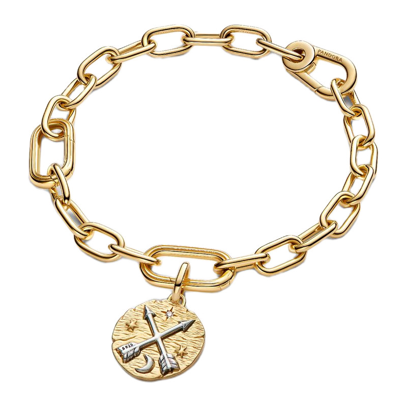 Pandora Crossing Arrows Charm Silver & 14ct Gold 764081C01