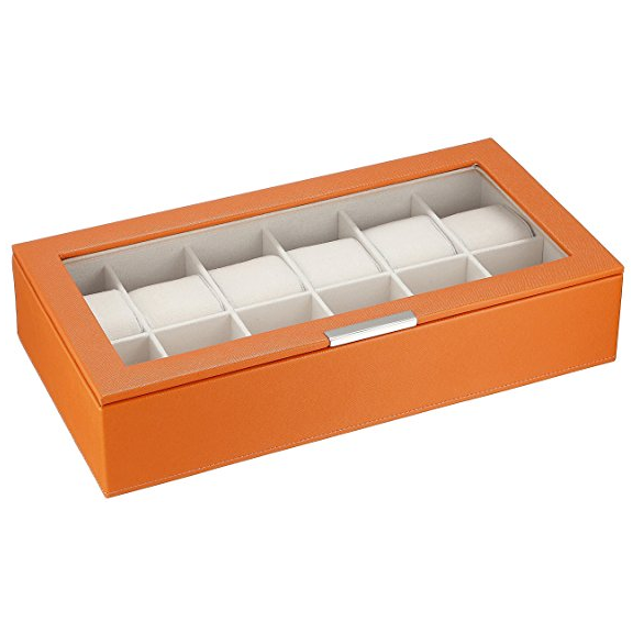 Wolf Stackable Watchbox For Up To 12 Watches In Orange 309839