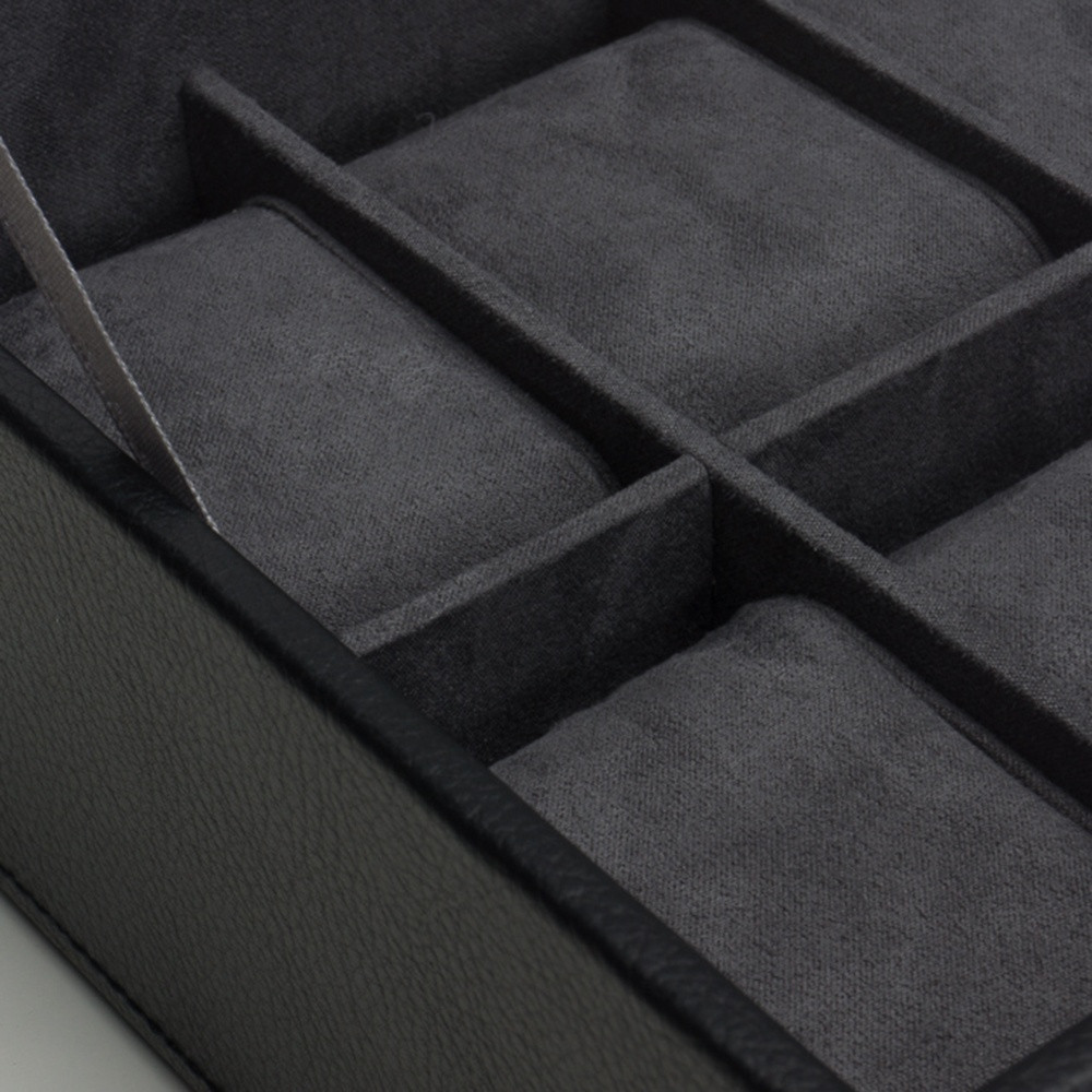 Wolf Stackable Watchbox For Up To 6 Watches In Black 309603