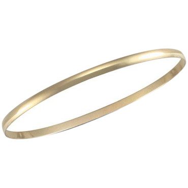 Traditional Solid 9ct Yellow Gold D Shape 3mm Bangle P702060