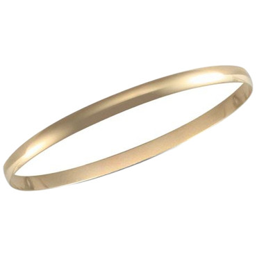 Traditional Solid 9ct Yellow Gold D Shape 4mm Bangle P702061