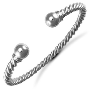 925 Silver Men's Twisted Torque Bangle P702013