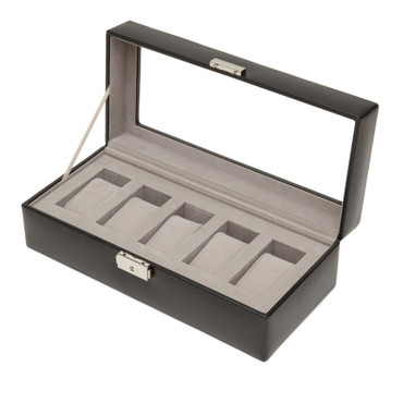 WOLF Heritage 5 Piece Watch Box Black 99506
