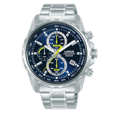 Lorus Chronograph Tachymeter 43mm Quartz Blue RM373JX9 Watch
