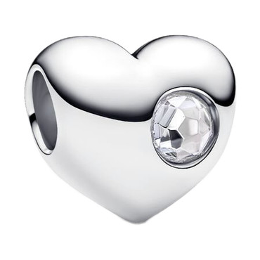 Pandora April Birthstone Heart Charm silver 794161C04