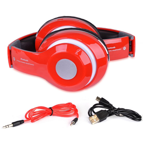 Bluetooth Rechargeable Over Ear Headset Foldable Wireless Wired Cable