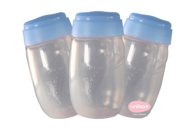 Unimom Breast Milk Storage Bottles 3pk blue