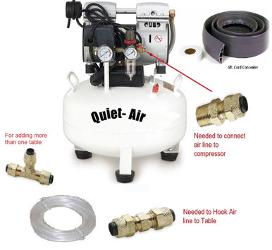 Chiropractic Table Large Quiet Oil Less Compressor with 25 FT Air Line ...