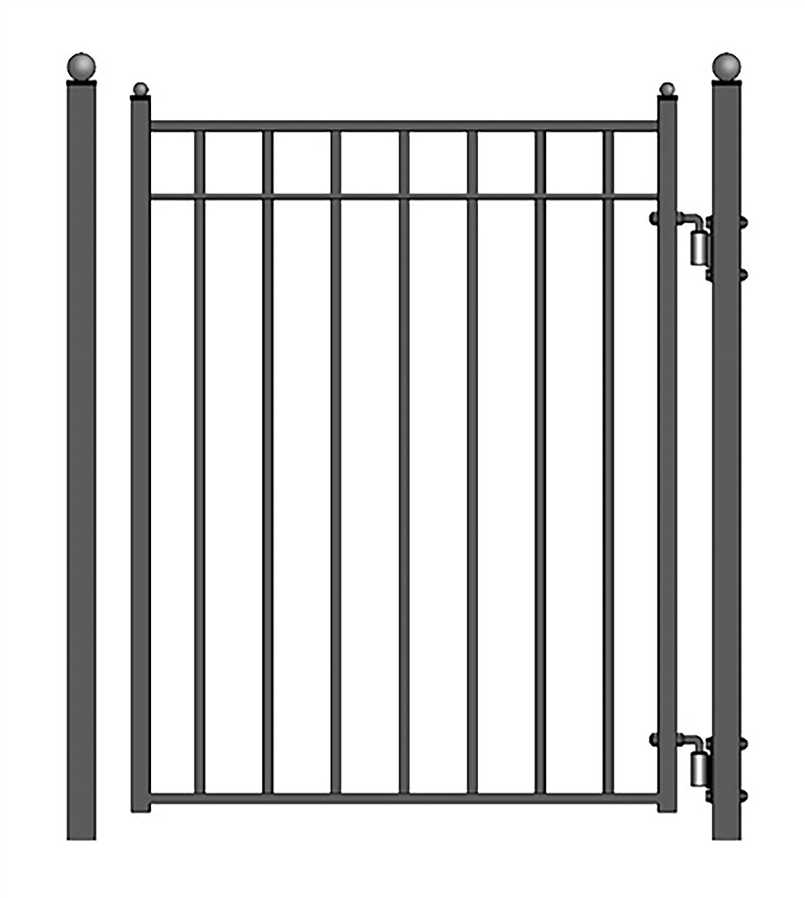 Steel Sliding Driveway Gate - 14 ft with Pedestrian Gate - 5 ft ...