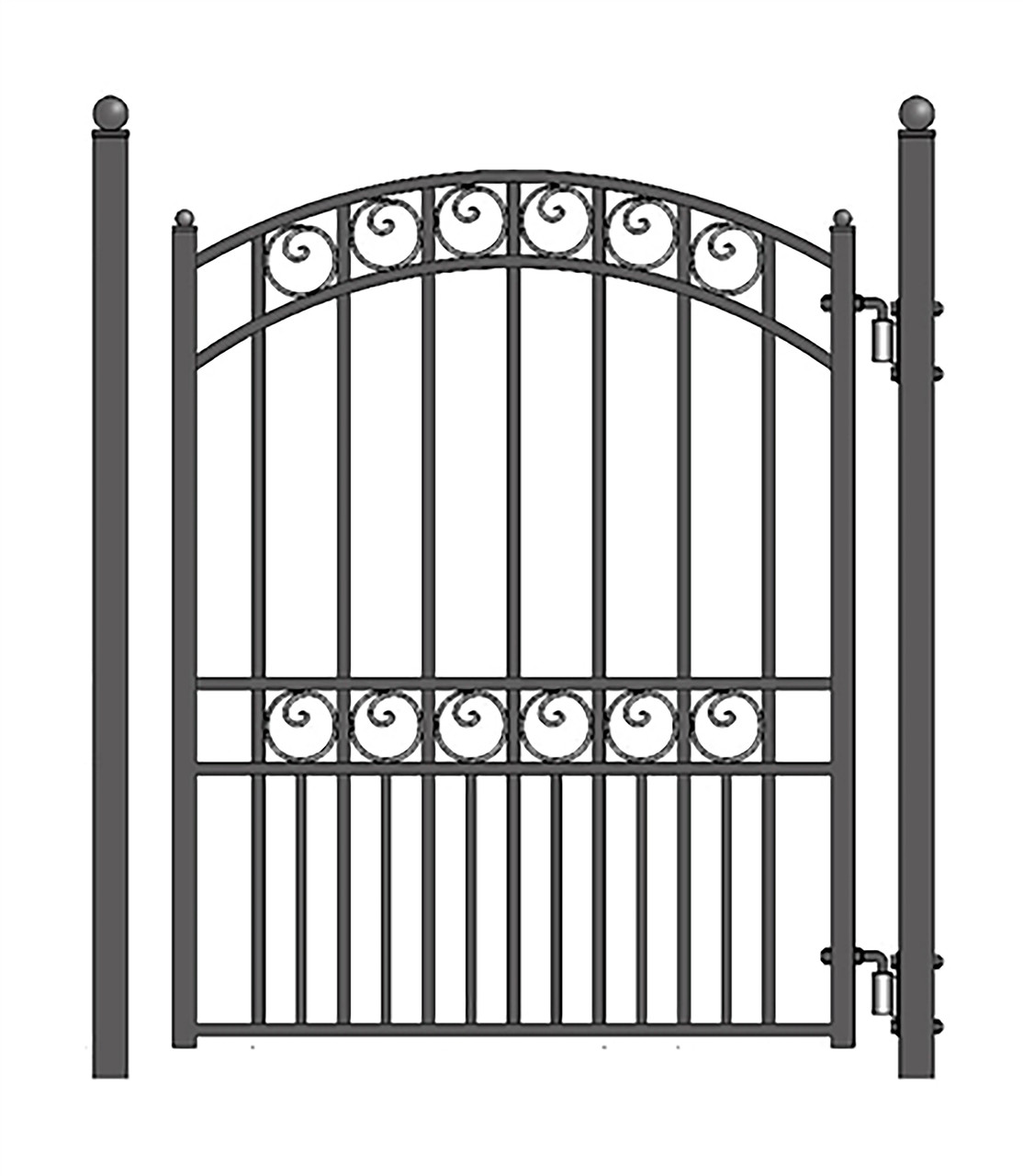Steel Sliding Driveway Gate - 14 ft with Pedestrian Gate - 5 ft - PARIS ...