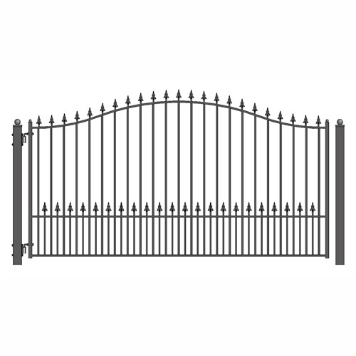 Steel Single Swing Driveway Gate - PRAGUE Style - 12 x 6 ft - ALEKO