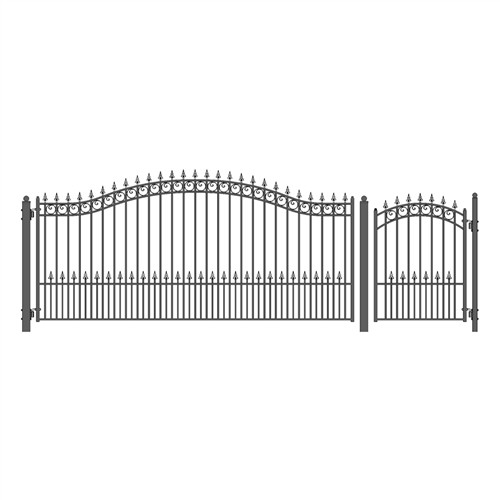 Steel Single Swing Driveway Gate - PRAGUE Style - 12 x 6 ft - ALEKO
