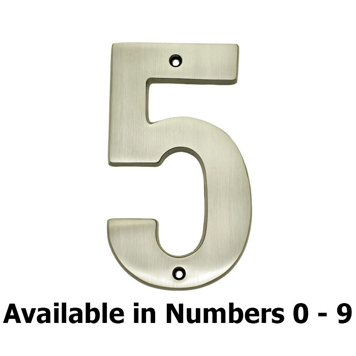 Sold Brass 5" Satin Nickel House Number by Better Home Products | Shop ...