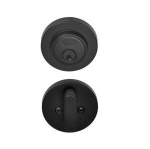 Single Cylinder Low Profile Round Deadbolt-Matte Black