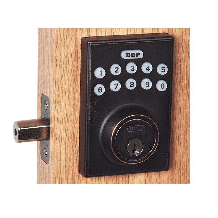 Dark Bronze One-Sided Keyless Deadbolt