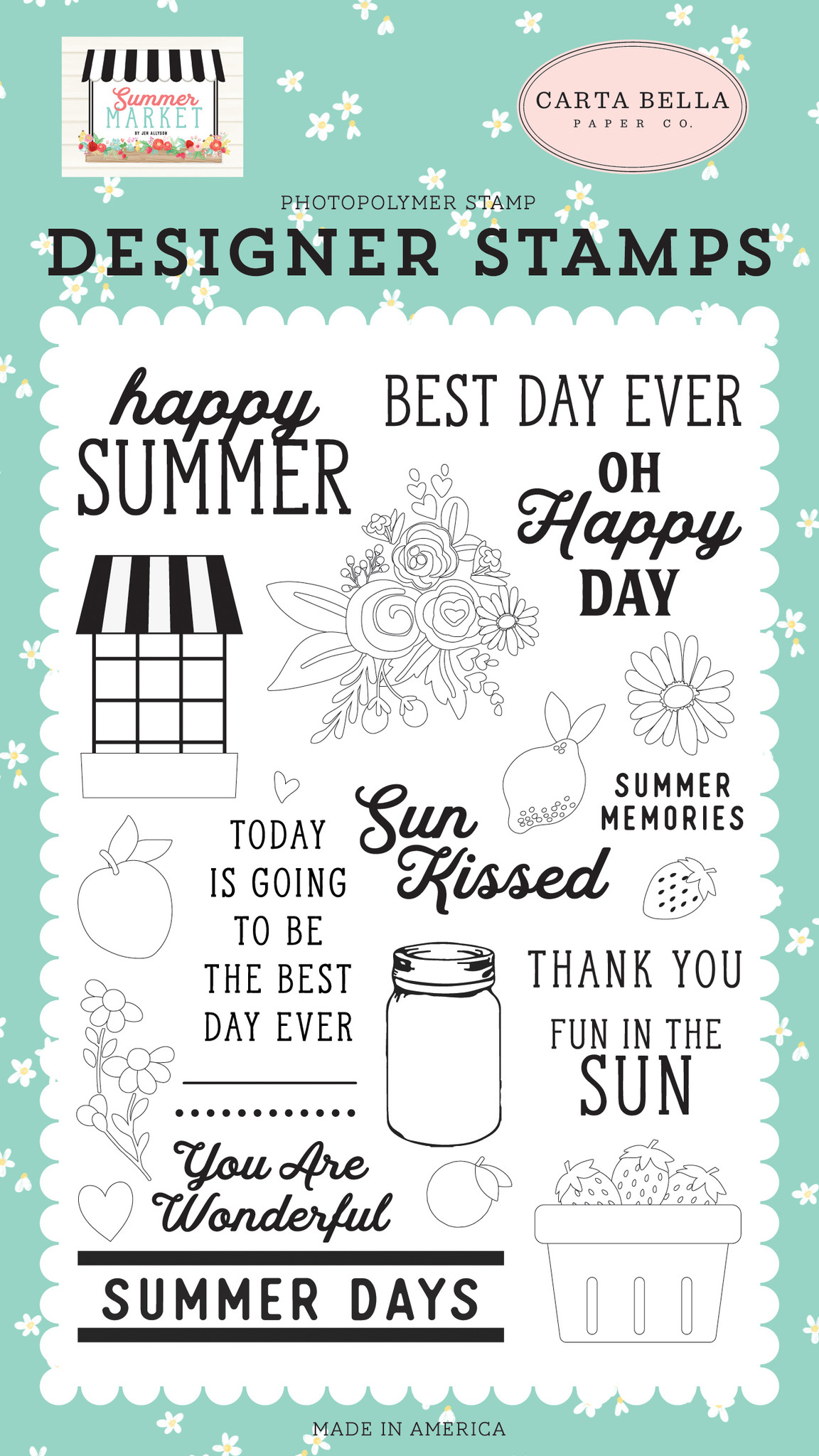 Summer Market: Happy Summer 4x6 Stamp Set - Echo Park Paper Company