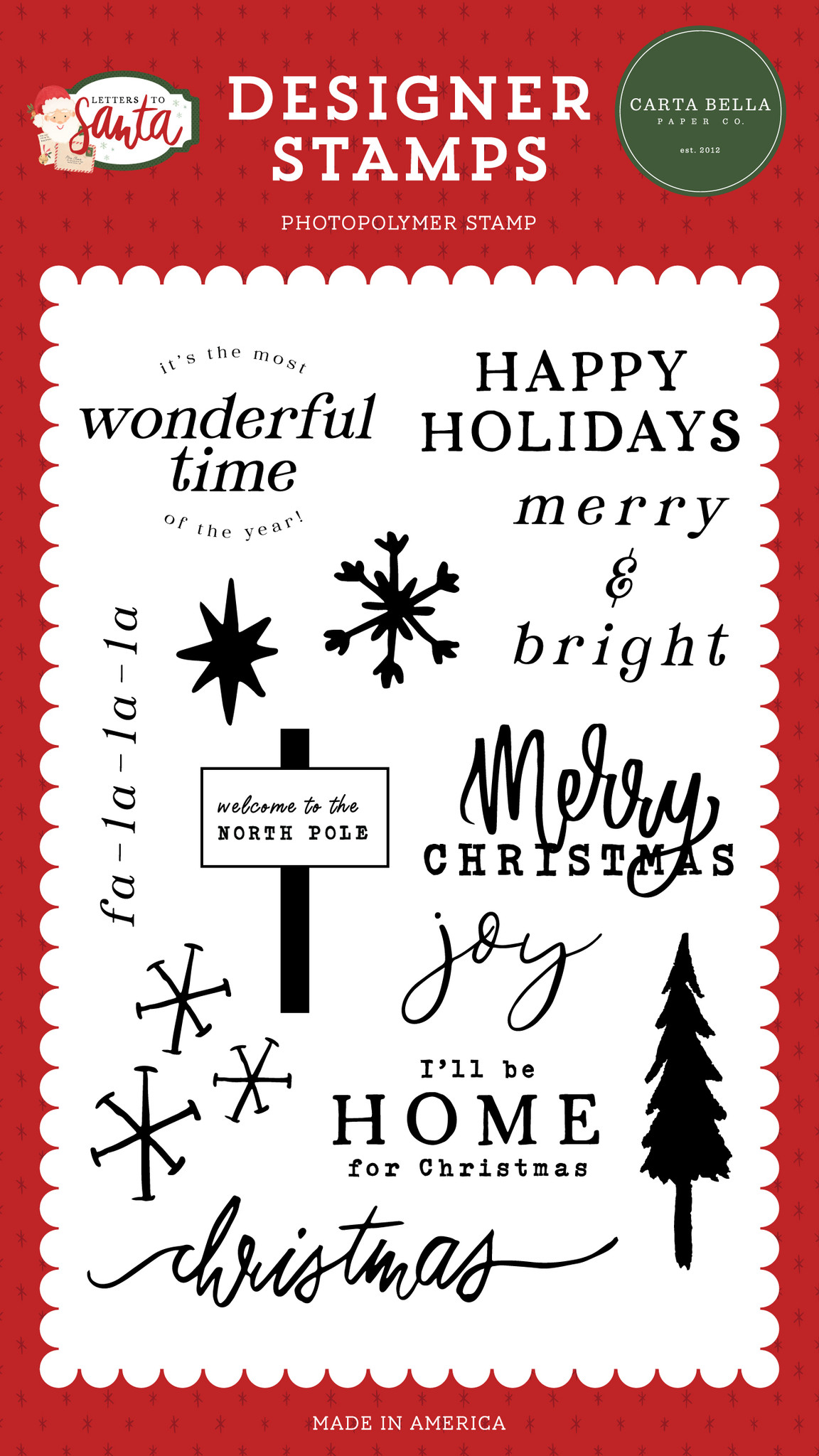 Letters To Santa: Fa La La La Stamp Set - Echo Park Paper Company