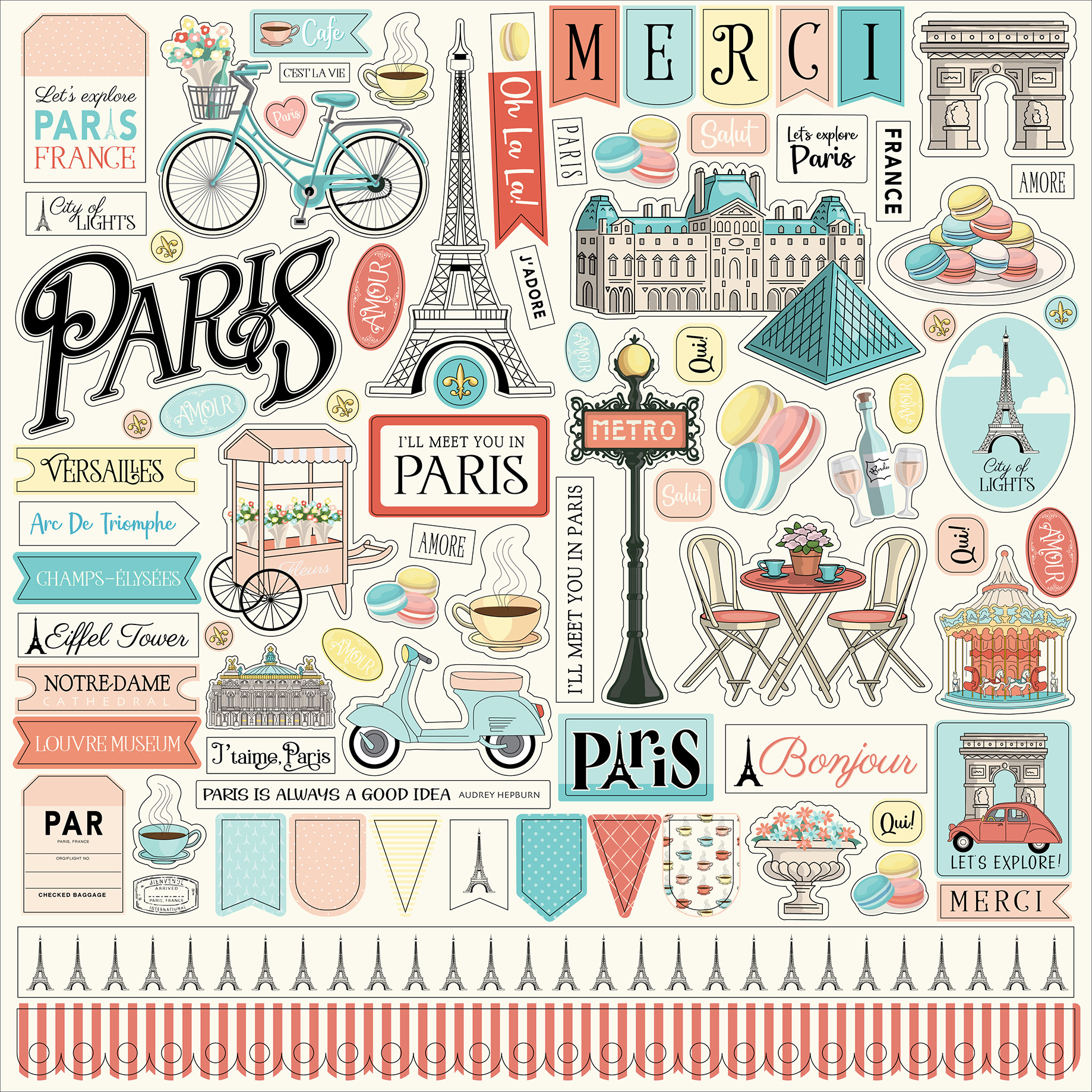 Paris Element Sticker - Echo Park Paper Company