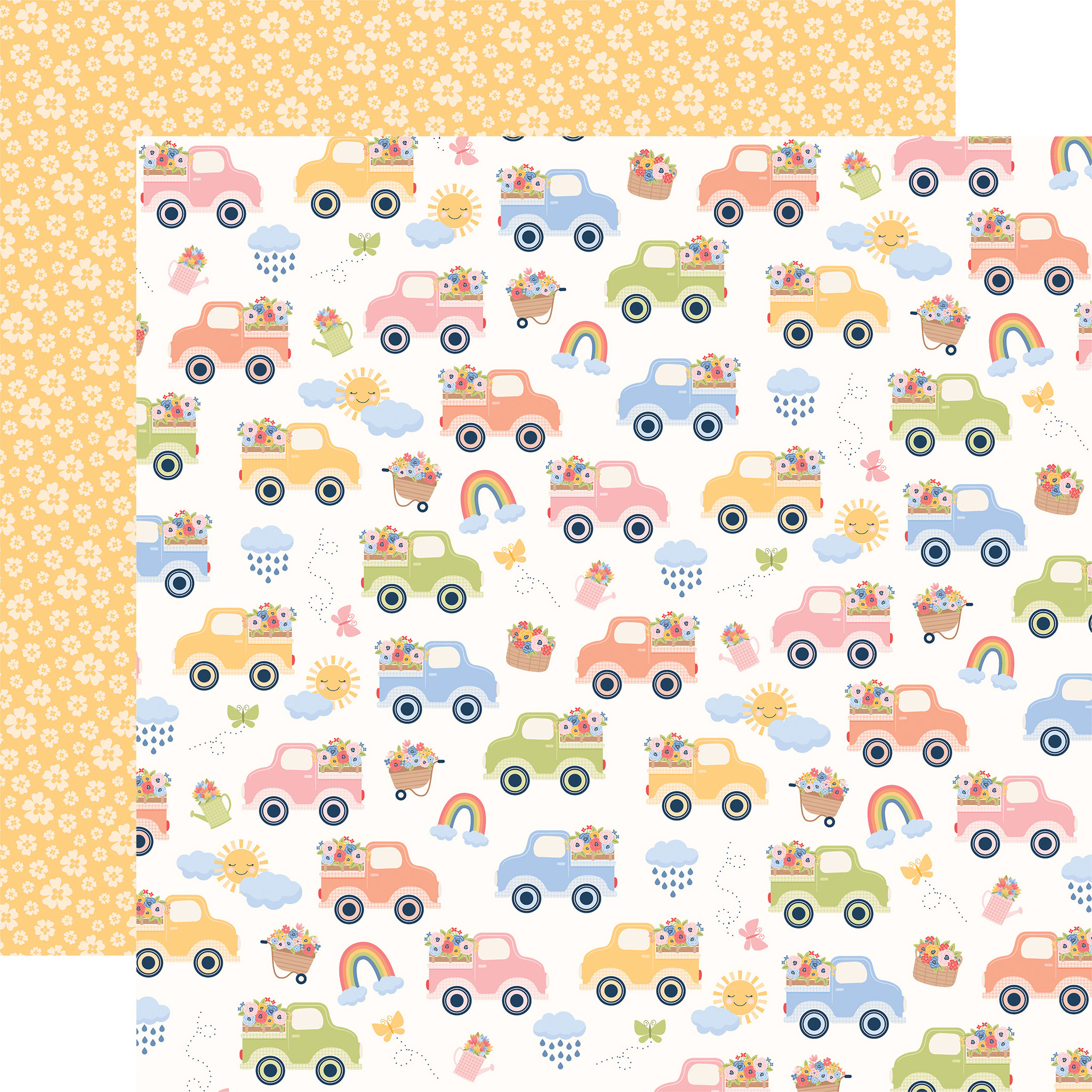 Blossoms And Bees: Spring Day Trucks 12x12 Patterned Paper - Echo Park ...