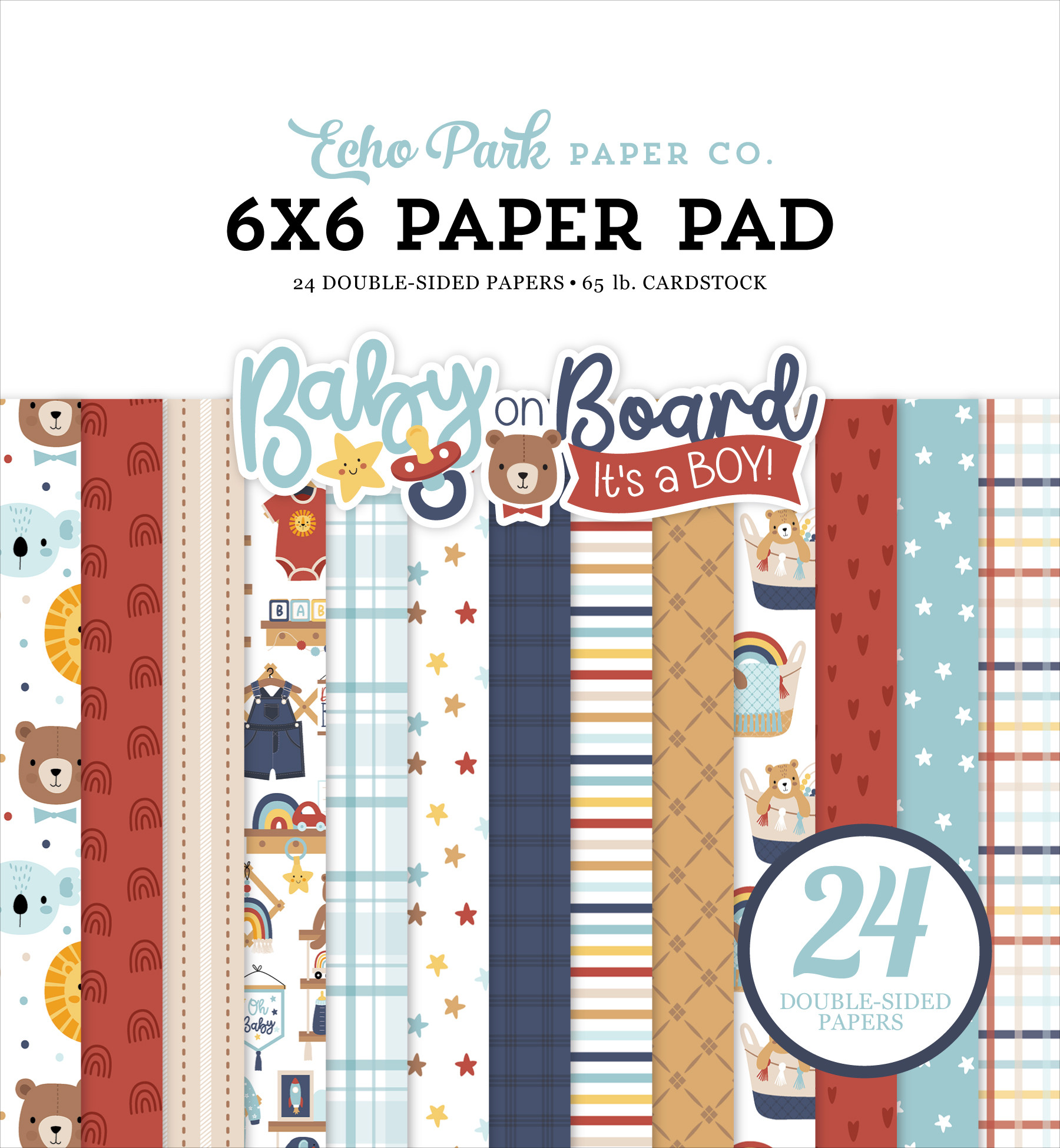 Baby On Board - Boy 6x6 Paper Pad - Echo Park Paper Company