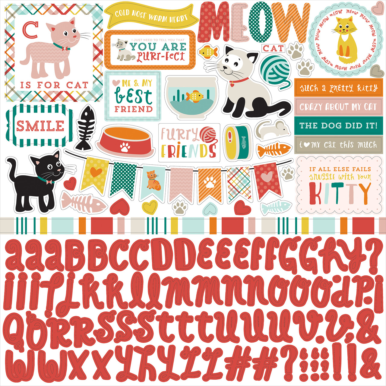 Meow Sticker Sheet - Echo Park Paper Company