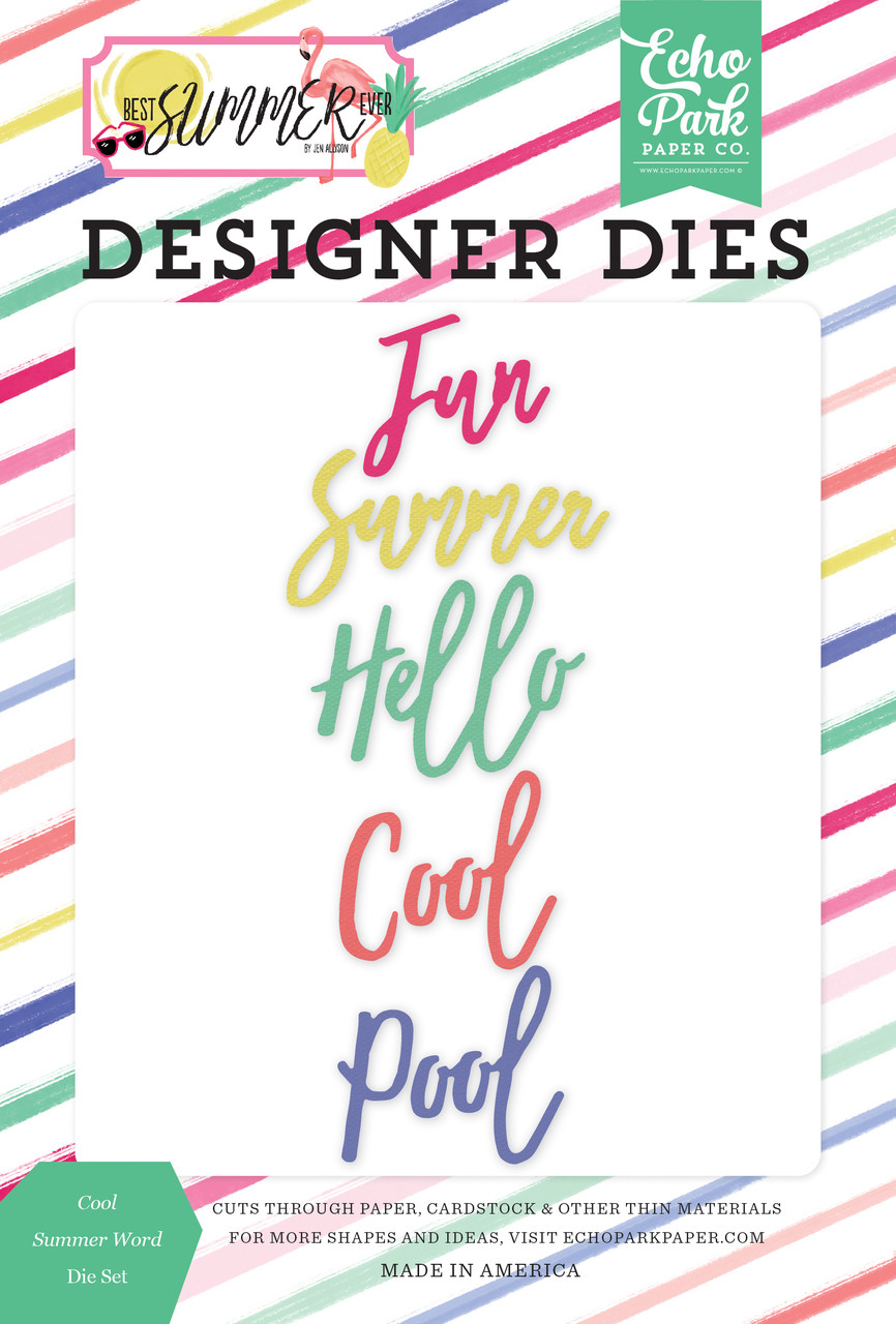 Best Summer Ever: Cool Summer Word Medium Die Set - Echo Park Paper Company