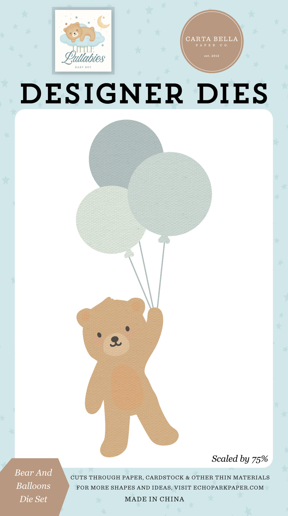 Little Lullabies - Baby Boy: Bear And Balloons Small Die Set - Echo ...