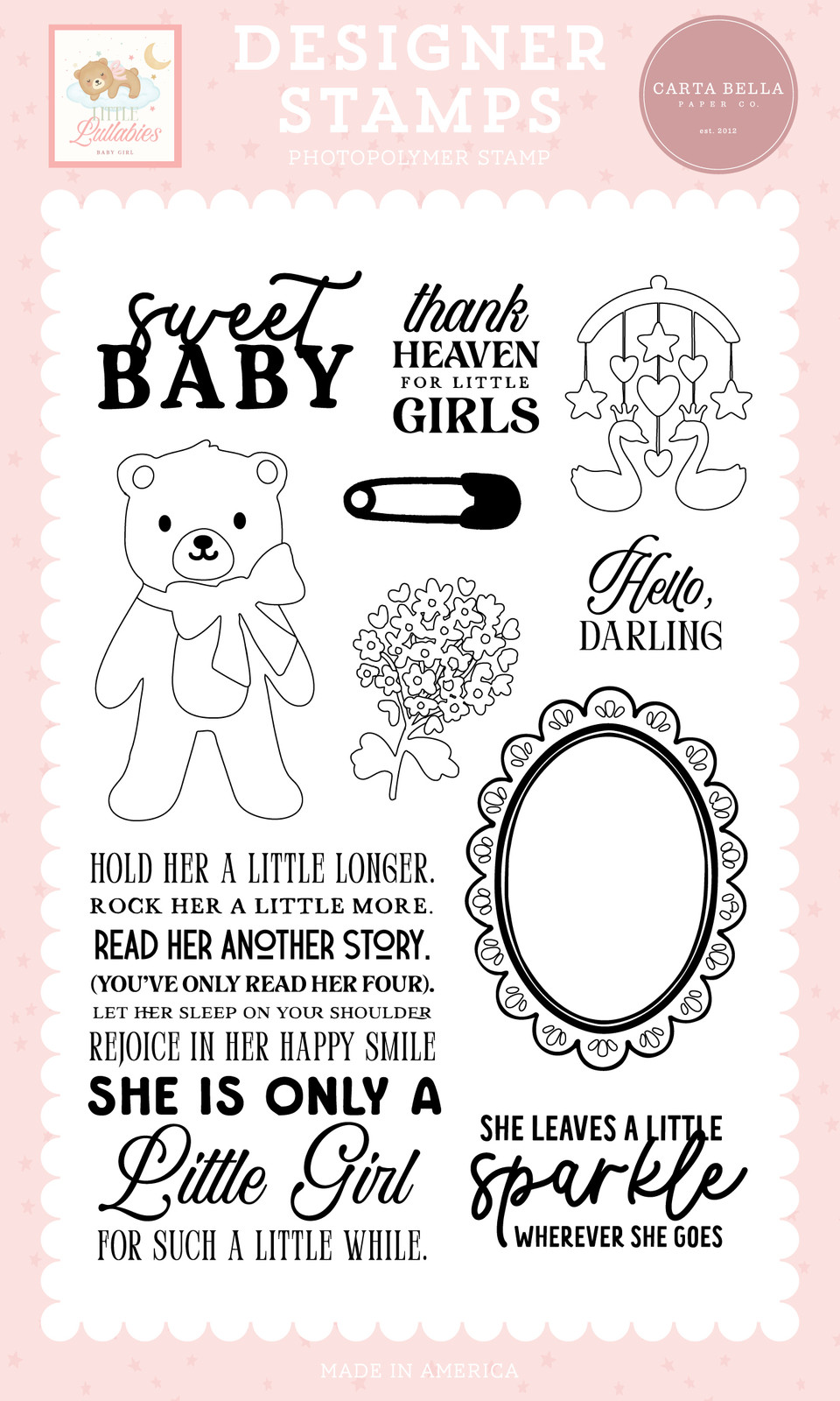 Little Lullabies - Baby Girl: Darling Bear Stamp Set - Echo Park Paper ...