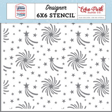 Stars And Stripes Forever: Firework Sky Stencil - Echo Park Paper Company