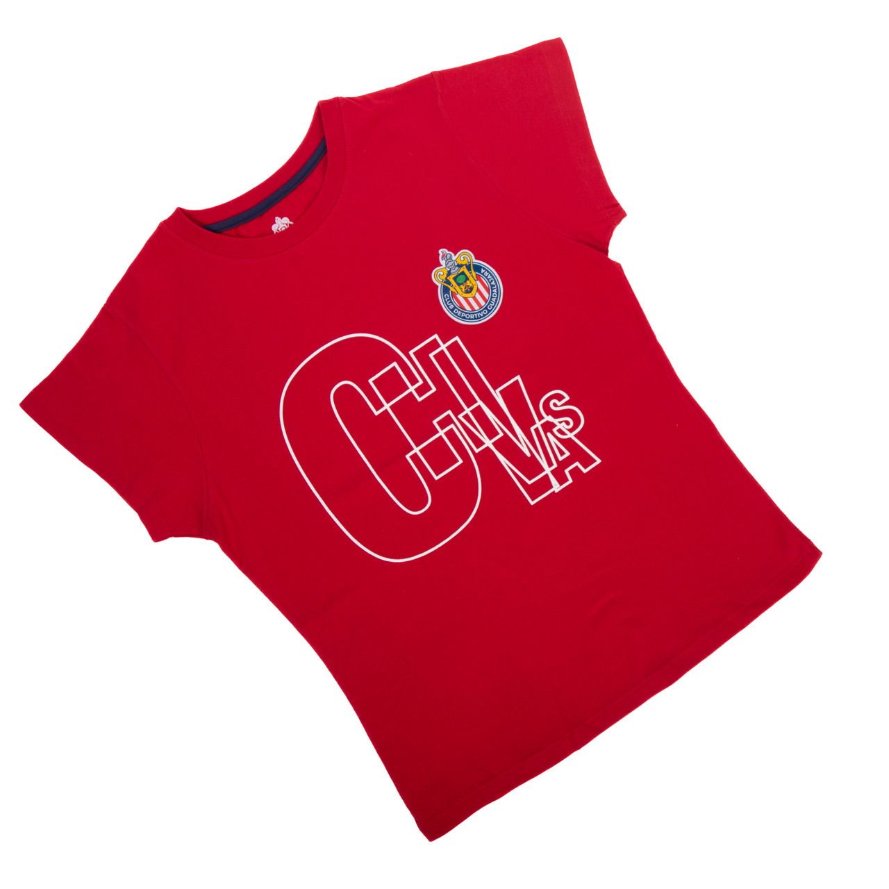 PLAYERA LETRAS CHIVAS ROJA MUJER