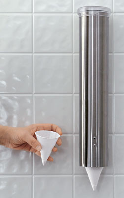 Stainless Steel 4-oz. Cone Cup Dispenser (Qty) 1 Roll - Action Plastic ...