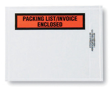 Back-Loading Printed Packing List Envelope - "Packing List/Invoice ...