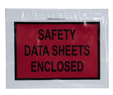 Back-Loading Printed Packing List Envelope - "SDS Enclosed" (Qty) 1000 ...