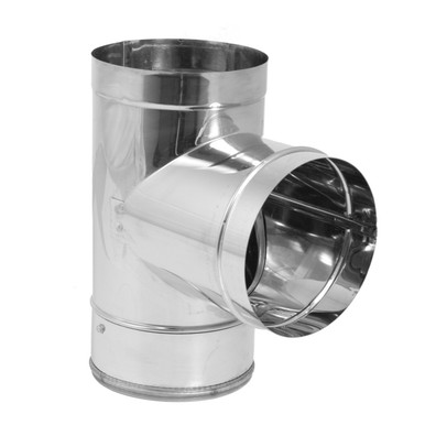 DuraVent DuraBlack Stainless Steel Tee with Clean-Out Cap - The ...