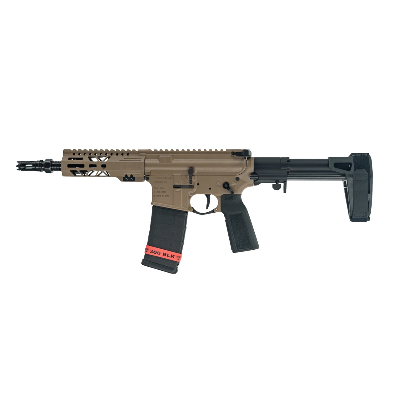 FAXON PREMIERE 7.5" 1:5 TWIST 300 BLK AR15 PDW PISTOL - FDE CERAKOTE®